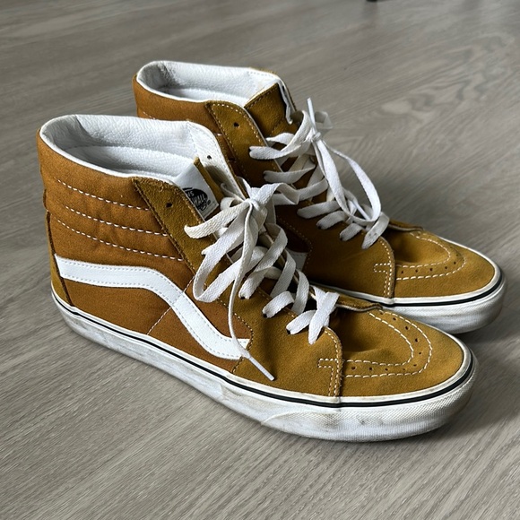 Vans | Shoes | Vans Mens Hightop Sneakers In Mustard And White | Poshmark